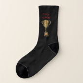 Gold Trophy Husband Monogram Fun Typography Socks | Zazzle