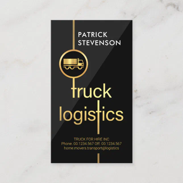Gold Truck Logistics Crossroads Transport Business Card | Zazzle