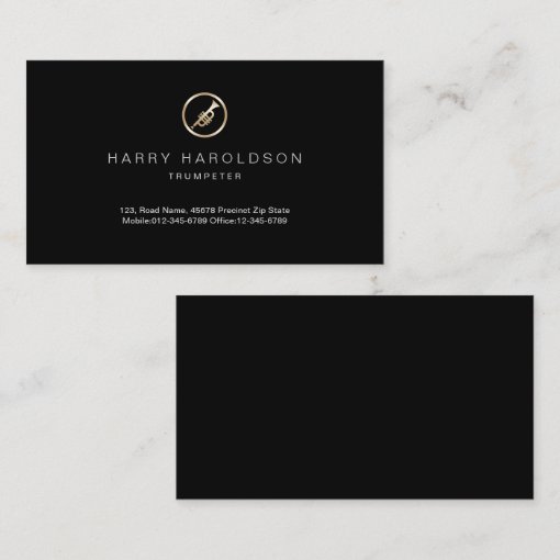 Gold Trumpet Icon Trumpeter Business Card | Zazzle