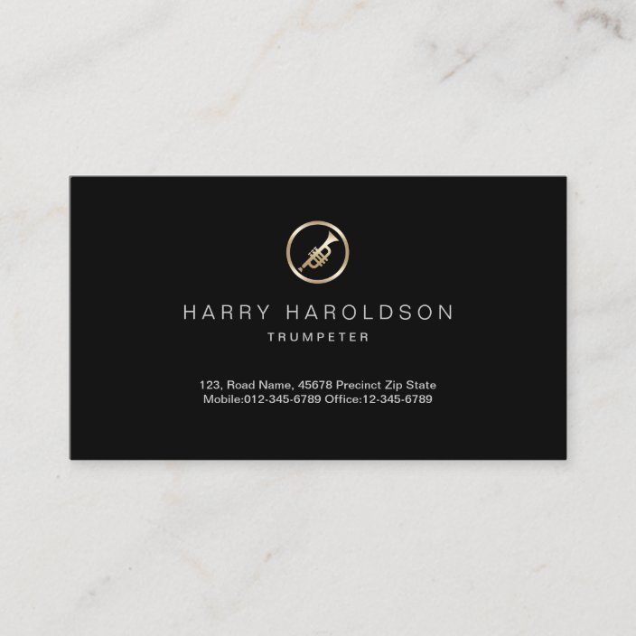 Gold Trumpet Icon Trumpeter Business Card | Zazzle.com