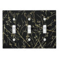Gold Twigs on Black Light Switch Cover | Zazzle