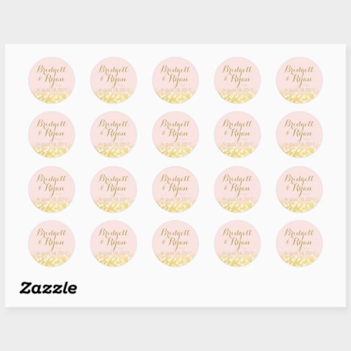 Gold Twinkle Lights Changeable Color Classic Round Sticker | Zazzle