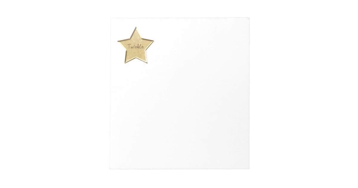 Gold Twinkle Star Notepad | Zazzle