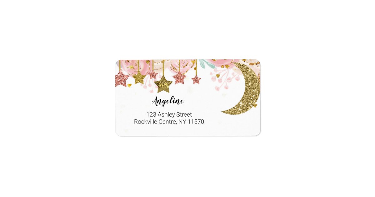 Gold twinkle twinkle Address Label | Zazzle
