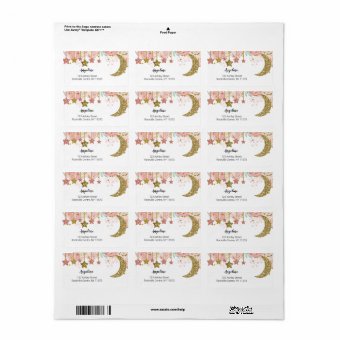 Gold twinkle twinkle Address Label | Zazzle