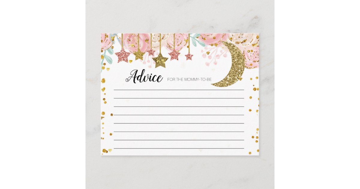 Gold twinkle twinkle Advice Card. Enclosure Card | Zazzle