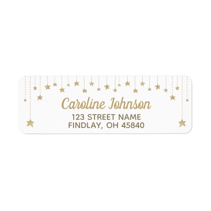 Gold Twinkle Twinkle Little Star Address Label | Zazzle.com