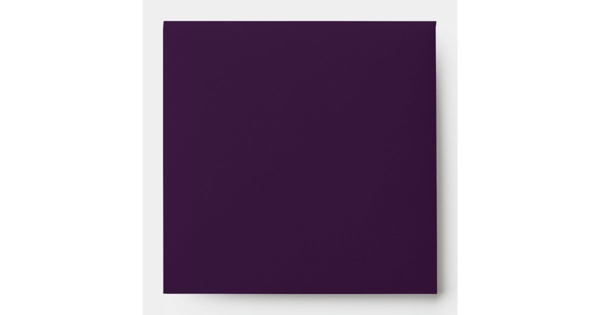Gold Type Deco Dark Purple Wedding Square Envelope | Zazzle