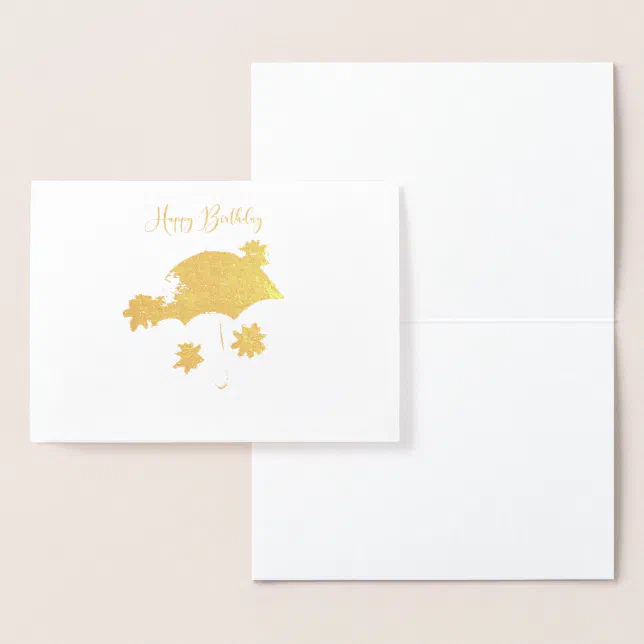 Gold Umbrella Card | Zazzle
