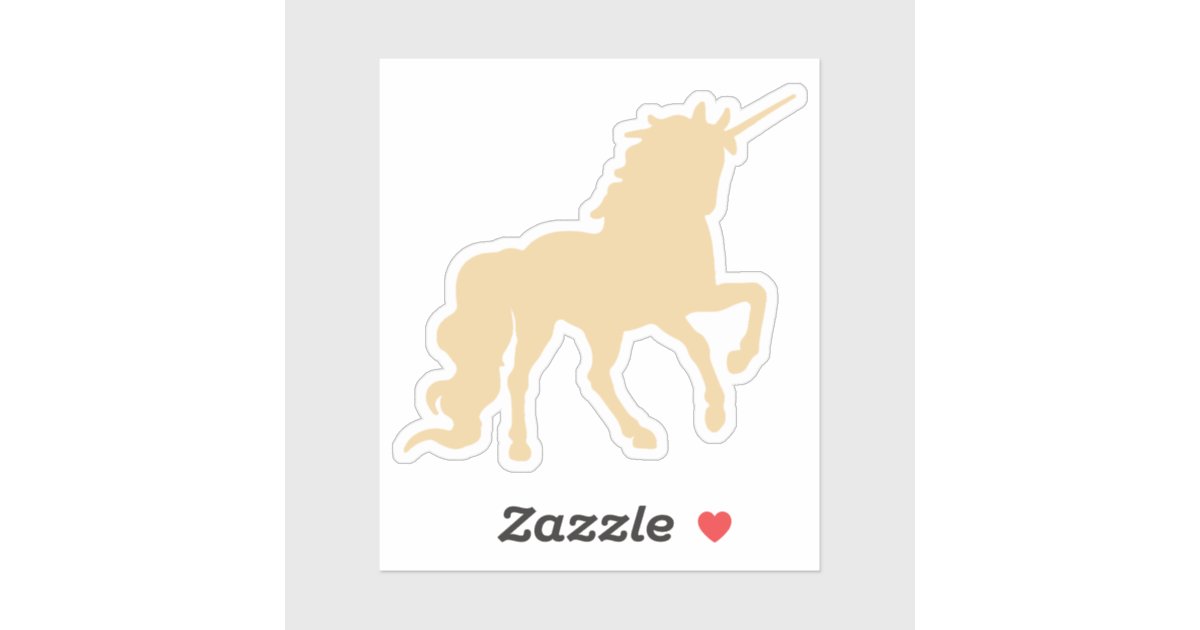 Gold unicorn sticker | Zazzle