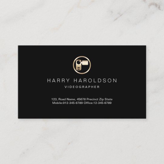 Gold Video Camera Icon Videographer Business Card | Zazzle.com