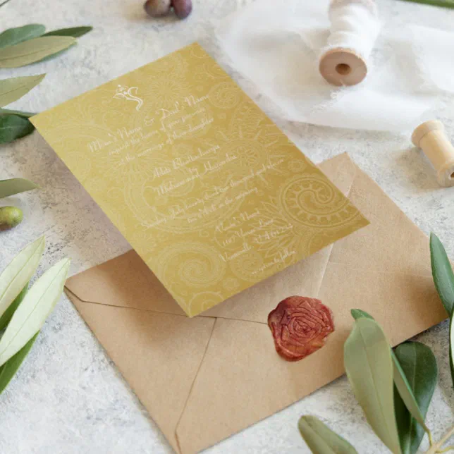 Gold Vinayaka Wedding Invitations | Zazzle