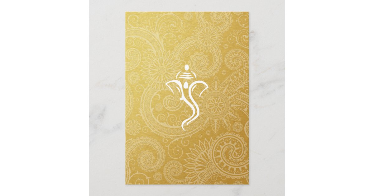 Gold Vinayaka Wedding Invitations | Zazzle.com
