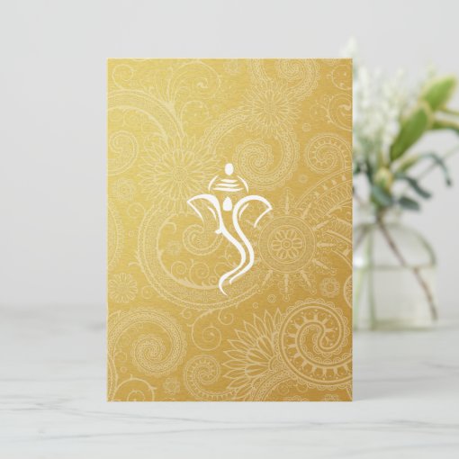 Gold Vinayaka Wedding Invitations | Zazzle