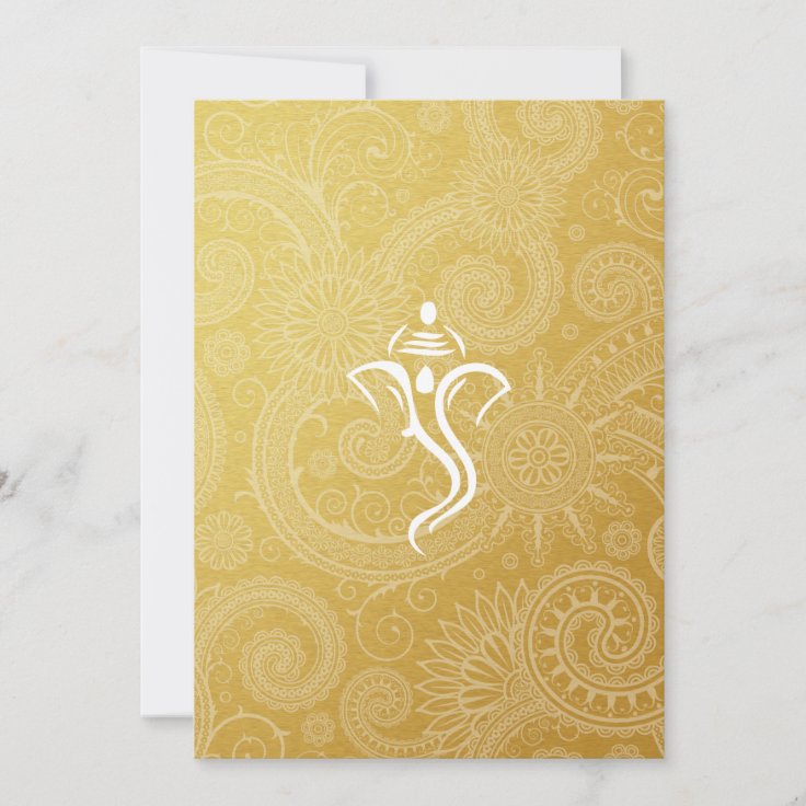 Gold Vinayaka Wedding Invitations | Zazzle