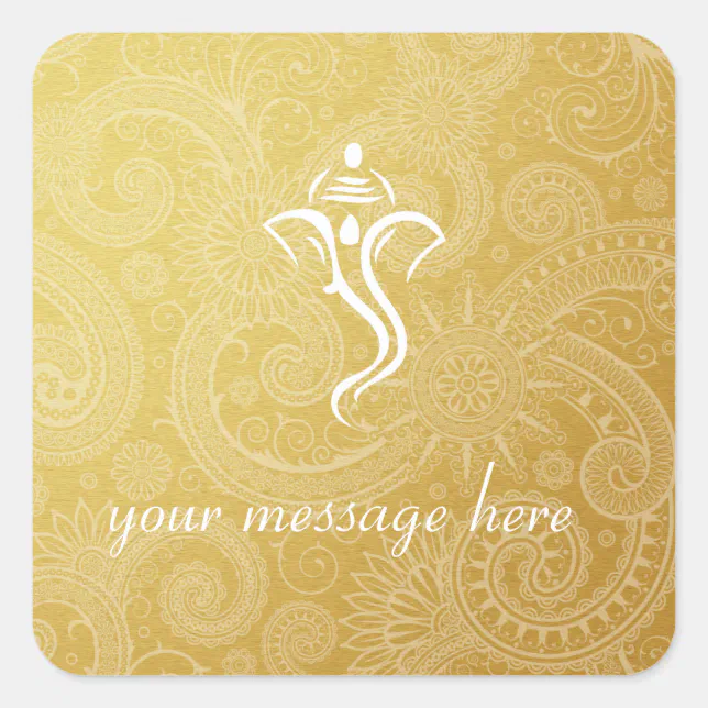 Gold Vinayaka Wedding Stickers | Zazzle