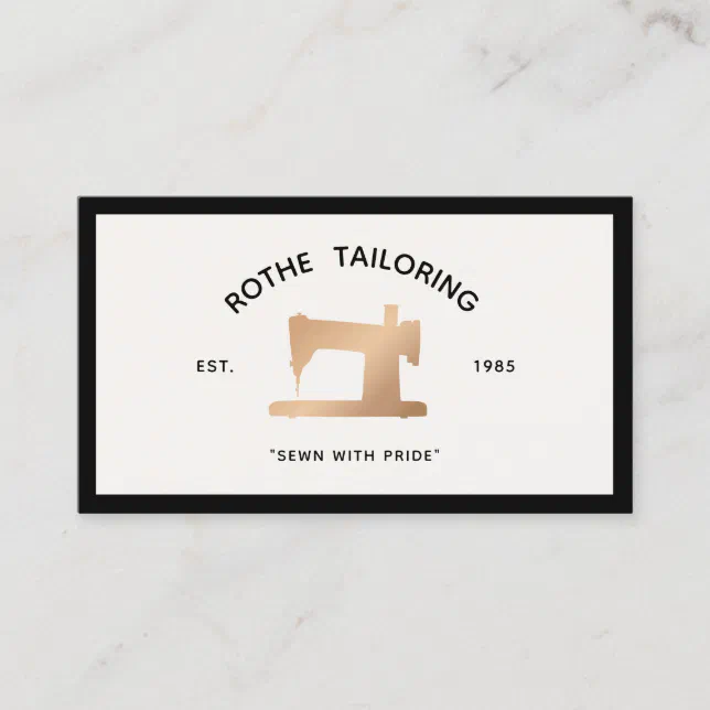 Gold Vintage Sewing Machine Tailor or Seamstress Calling Card | Zazzle