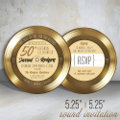 Gold Vinyl Record Retro Music 50th Birthday Party Invitation | Zazzle