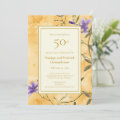 Gold Violets Floral 50th Wedding Anniversary Invitation | Zazzle