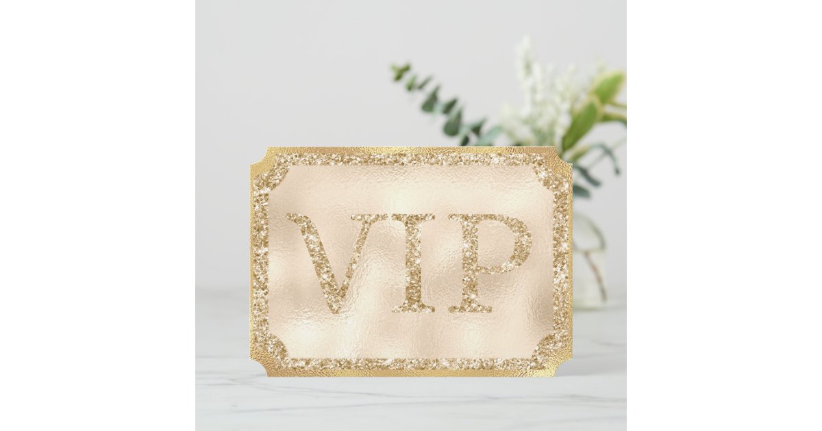 Gold VIP Event Ticket Invitation | Zazzle