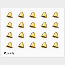 Gold Wedding Bell Square Sticker | Zazzle