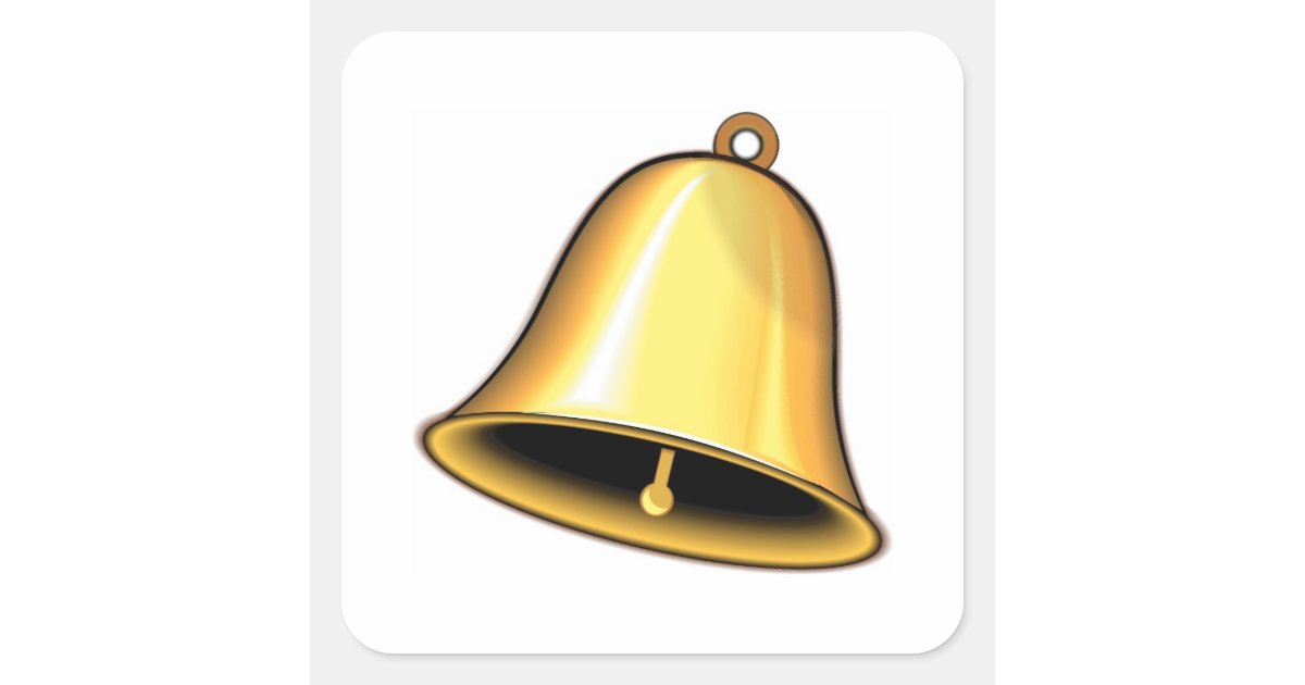 Gold Wedding Bell Square Sticker | Zazzle