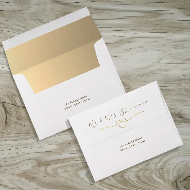 Gold Wedding Return Address Envelope | Zazzle
