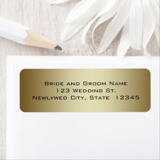 Gold Wedding Return Address Labels | Zazzle