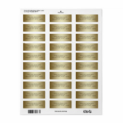 Gold Wedding Return Address Labels | Zazzle