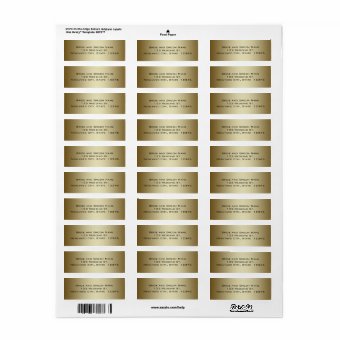 Gold Wedding Return Address Labels | Zazzle