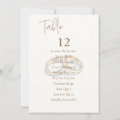 Gold Wedding Rings Table Number Seating Chart | Zazzle