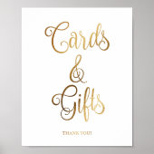 Gold wedding sign for cards and gifts | Gold | Zazzle