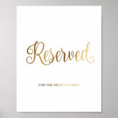 Gold wedding sign for reserved | Gold | Zazzle
