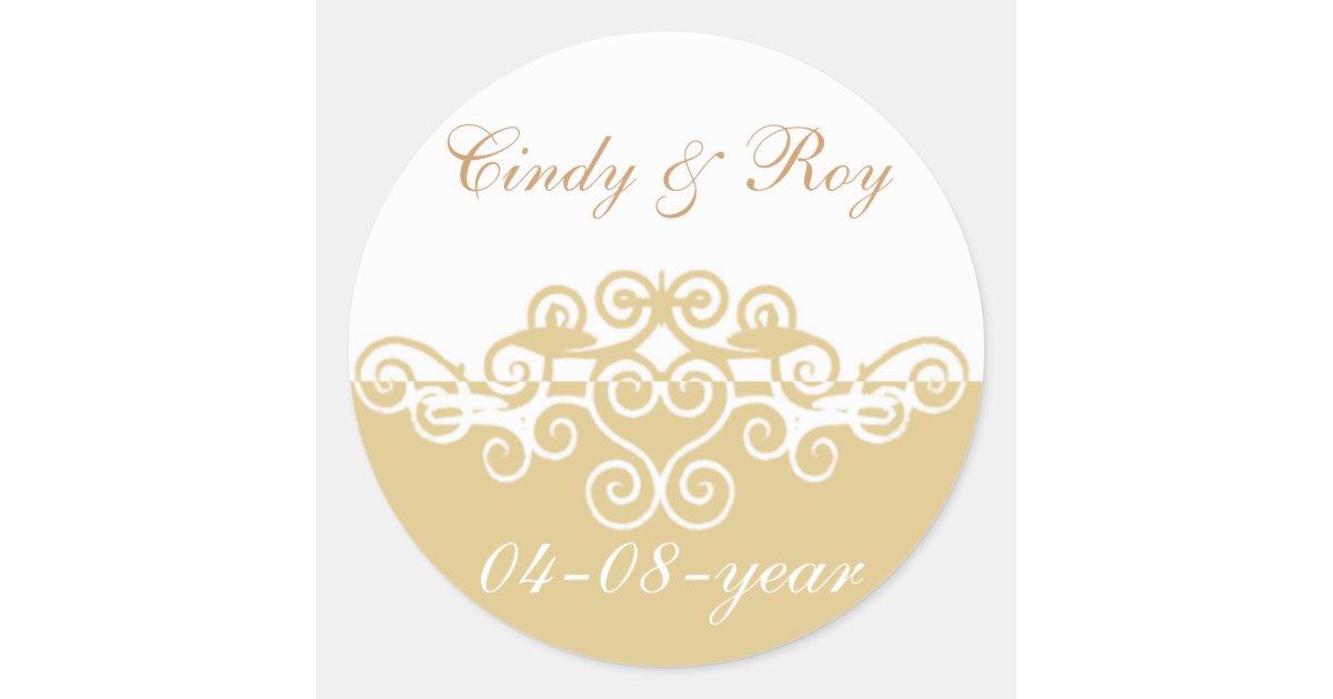 gold wedding stickers | Zazzle