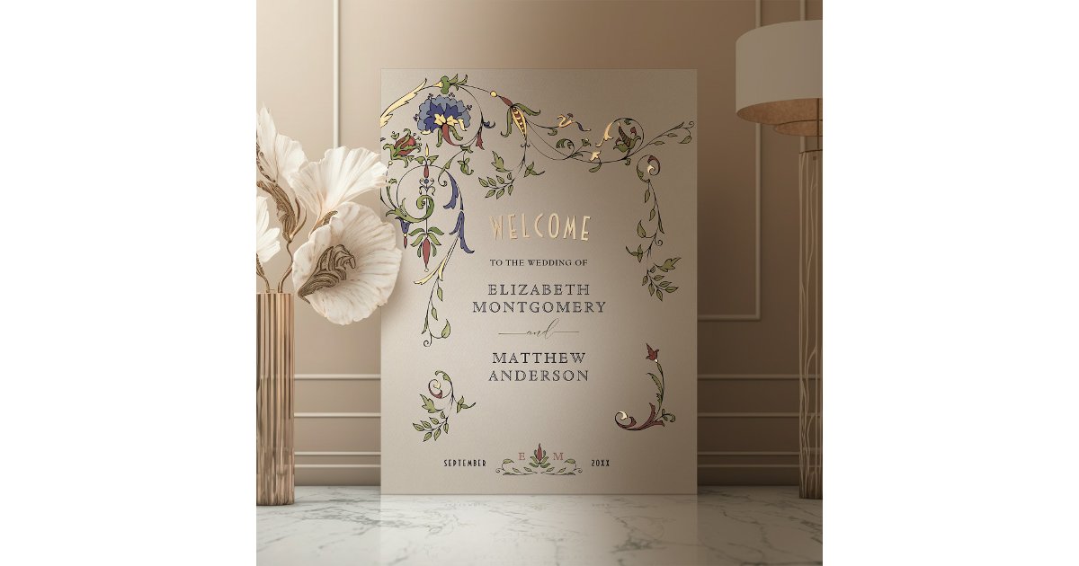 Gold Welcome Sign Medieval Ornament Wedding | Zazzle