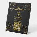 Gold Welcome Sign With QR Code For Menu Sign | Zazzle