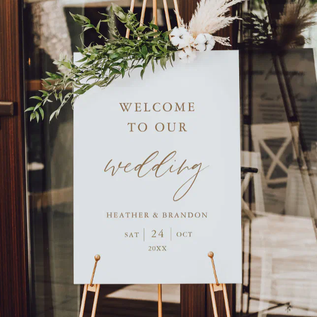 Gold Welcome To Our Wedding Welcome Sign | Zazzle
