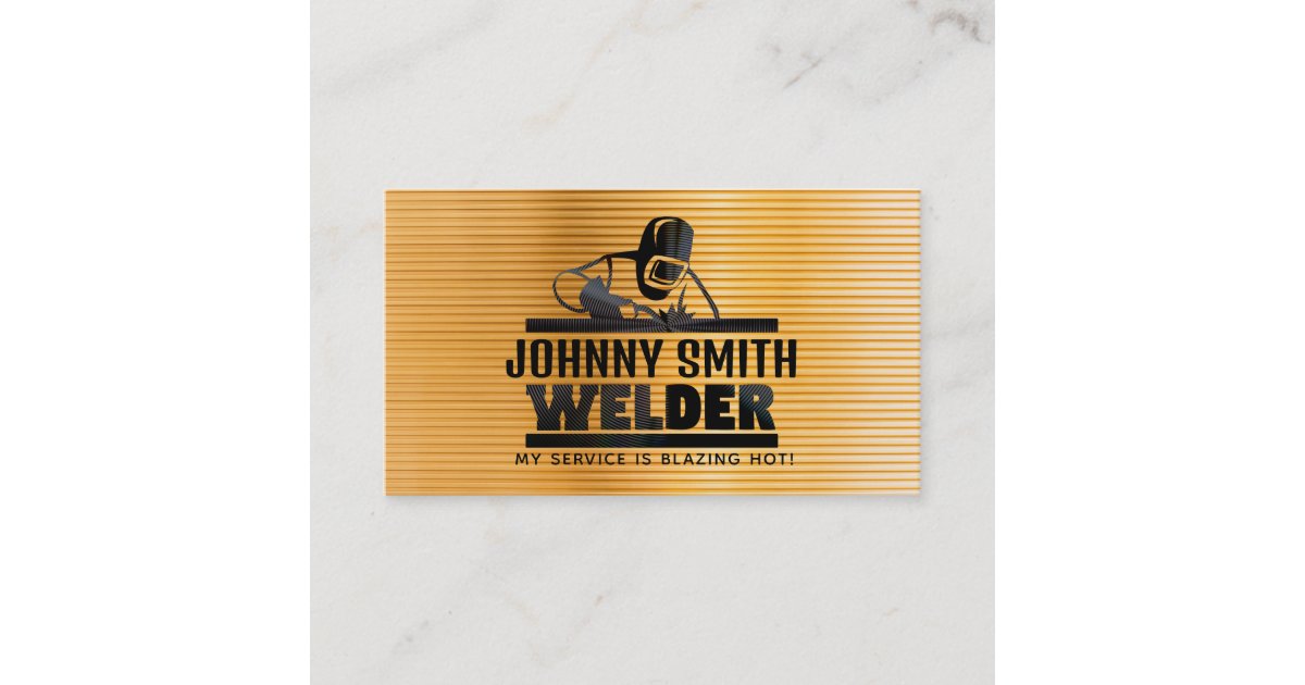 Gold Welding Slogans Business Cards | Zazzle