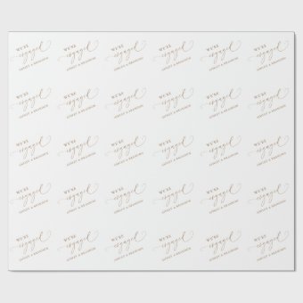 Gold We're Engaged Elegant Engagement Party Wrapping Paper | Zazzle