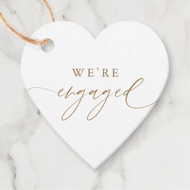 Gold We're Engaged Engagement Party Favors Favor Tags | Zazzle