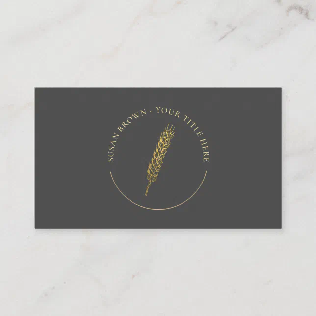 Gold Wheat Logo Business Card | Zazzle
