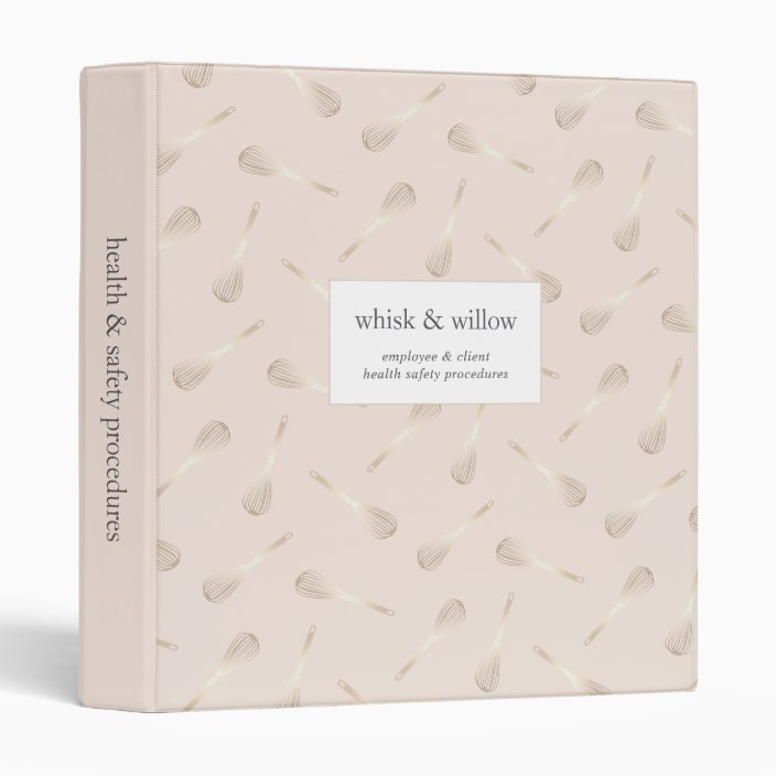 Gold Whisk Employee & Client Safety Procedure 3 Ring Binder | Zazzle.com