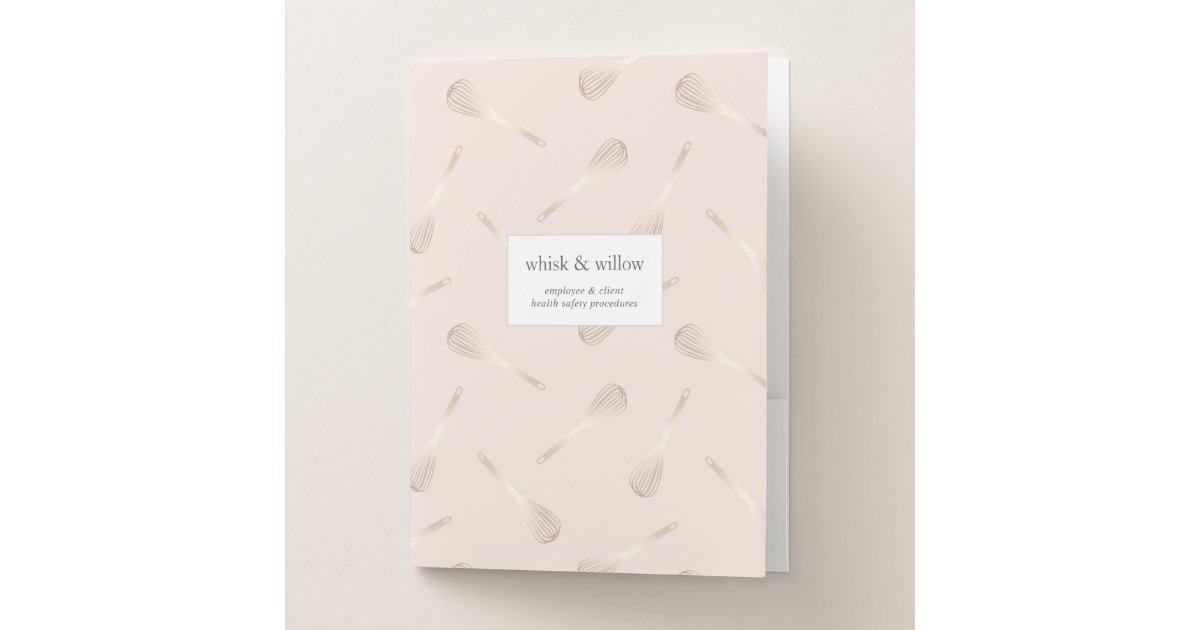 Gold Whisk Employee & Client Safety Procedure Pocket Folder | Zazzle