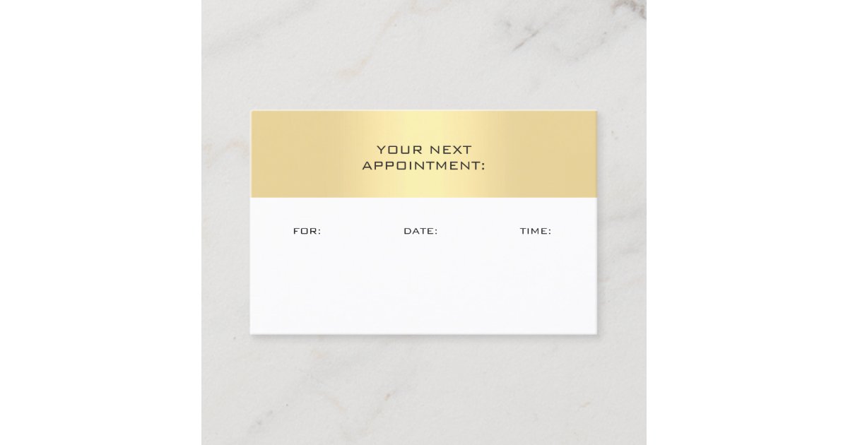 Gold White Appointment Reminder Template Elegant Card | Zazzle