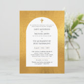 Gold White Catholic Nuptial Mass Wedding Invitation | Zazzle