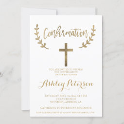 Gold white chic elegant typography confirmation invitation | Zazzle
