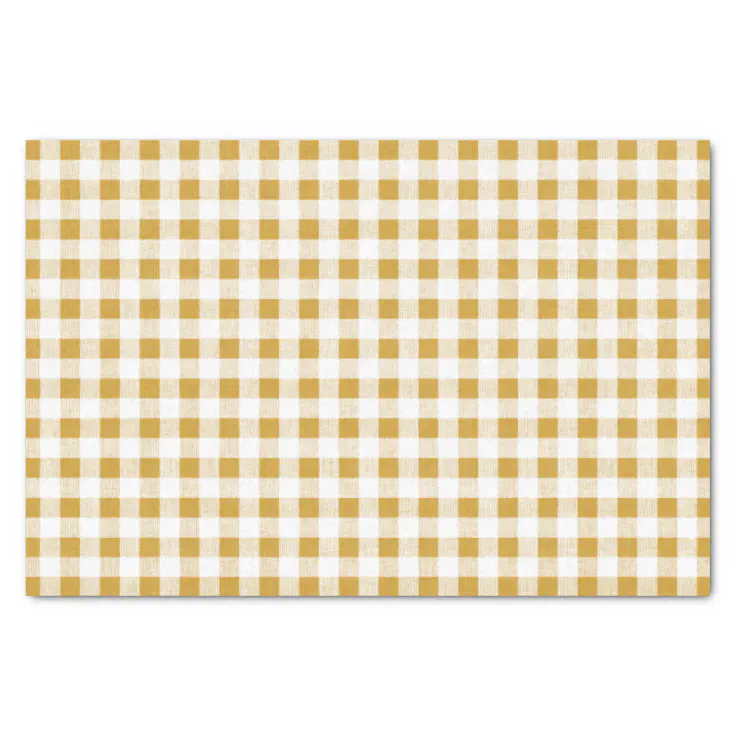 Gold White Gingham Pattern Tissue Paper | Zazzle