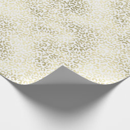Gold White Glam Leopard Print Wrapping Paper | Zazzle