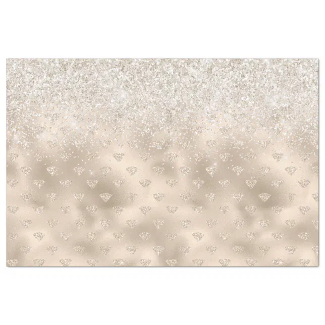Gold White Glitz Glitter Diamonds Tissue Paper | Zazzle