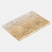 Gold White Glitz Glitter Guest Book | Zazzle